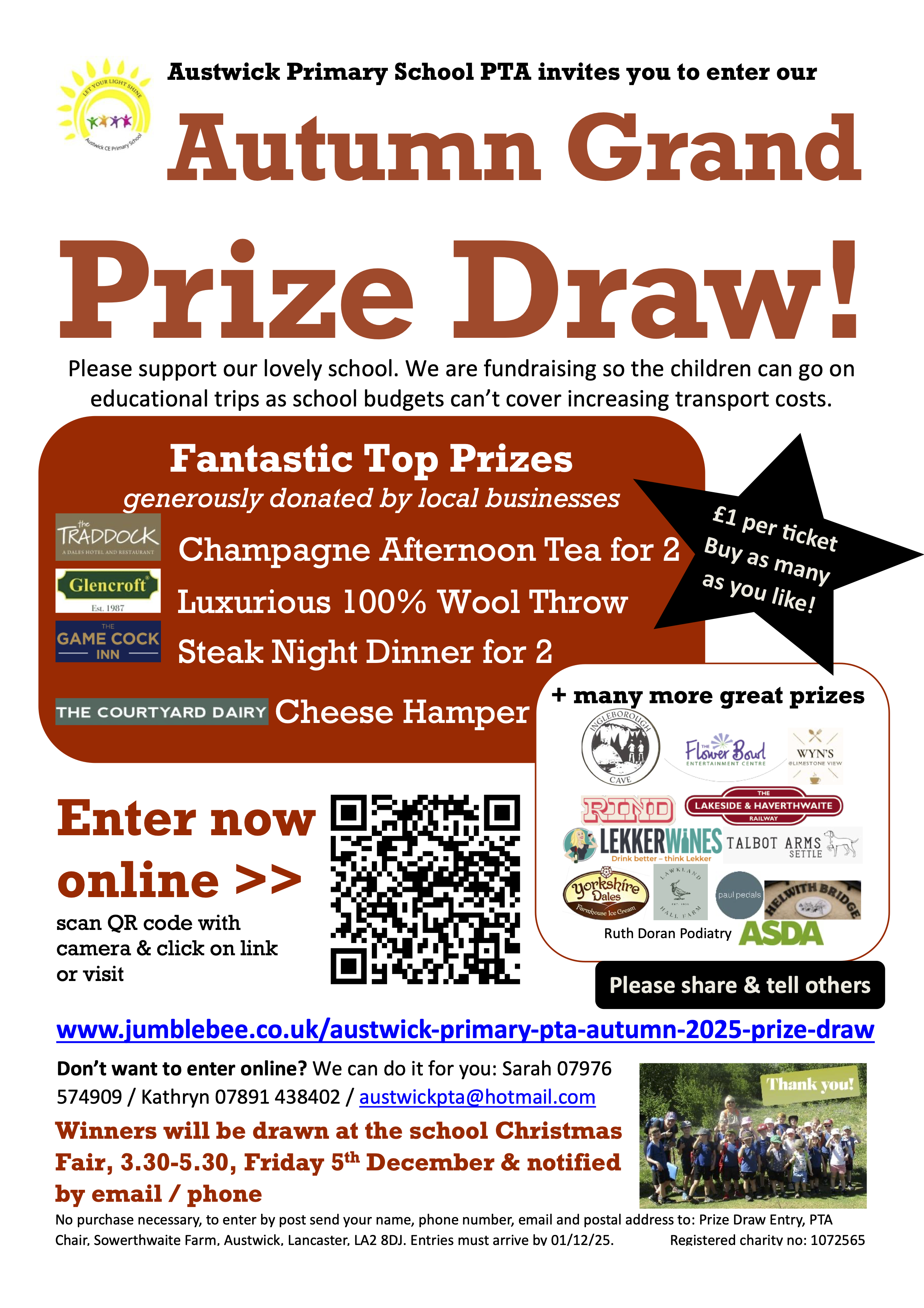Austwick Primary School PTA Grand Prize Draw - AUSTWICK VILLAGE